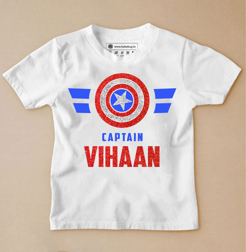 Superhero Captain Name Customized T-shirt – KayoBaby